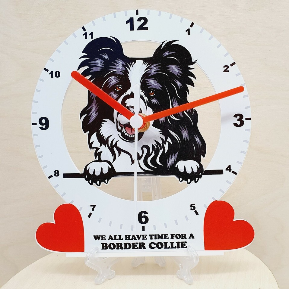 Personalised Clock, Your Dog's Name, 50+ Dog Breeds, Cartoon Style ...