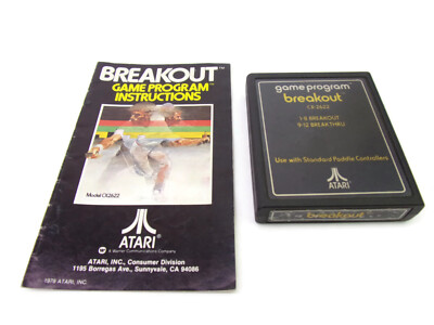UNTESTED Breakout CX-2622 Atari 2600 Game Cartridge w/ MANUAL AUTHENTIC ...