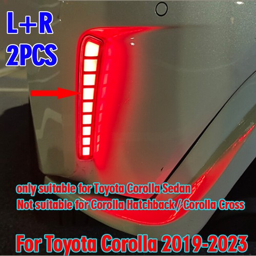 Square Rear Bumper decoration lamp led brake light For Toyota Corolla ...