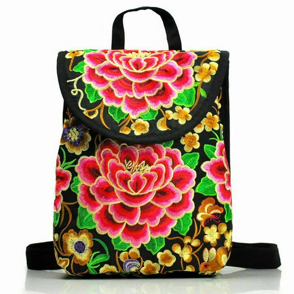 Women Flower Shoulder Bag Handmade Vintage Style Bag Ethnic Embroidery ...