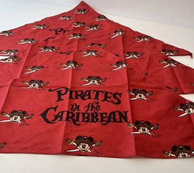 Disney Cruise Line DCL Pirates Of The Caribbean Bandana Head Scarf Red ...
