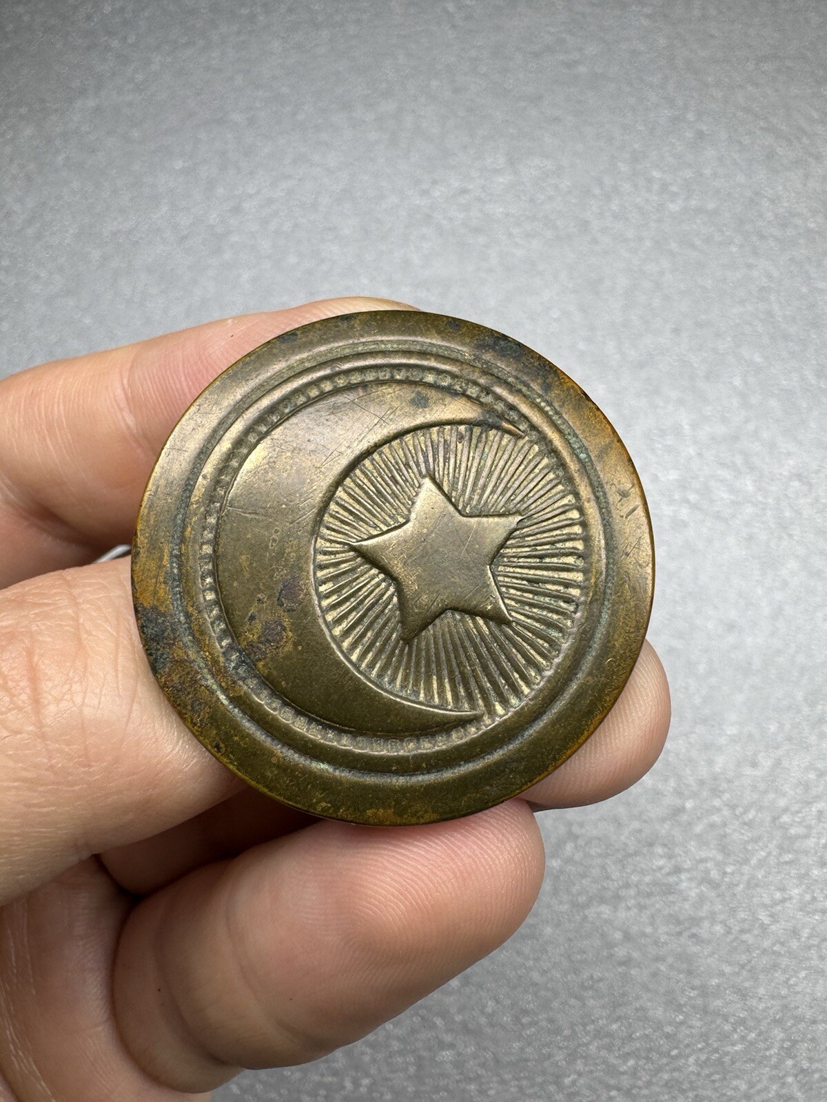 Rare Vintage Antique Brass Bronze Crescent Moon & Sta… - Gem