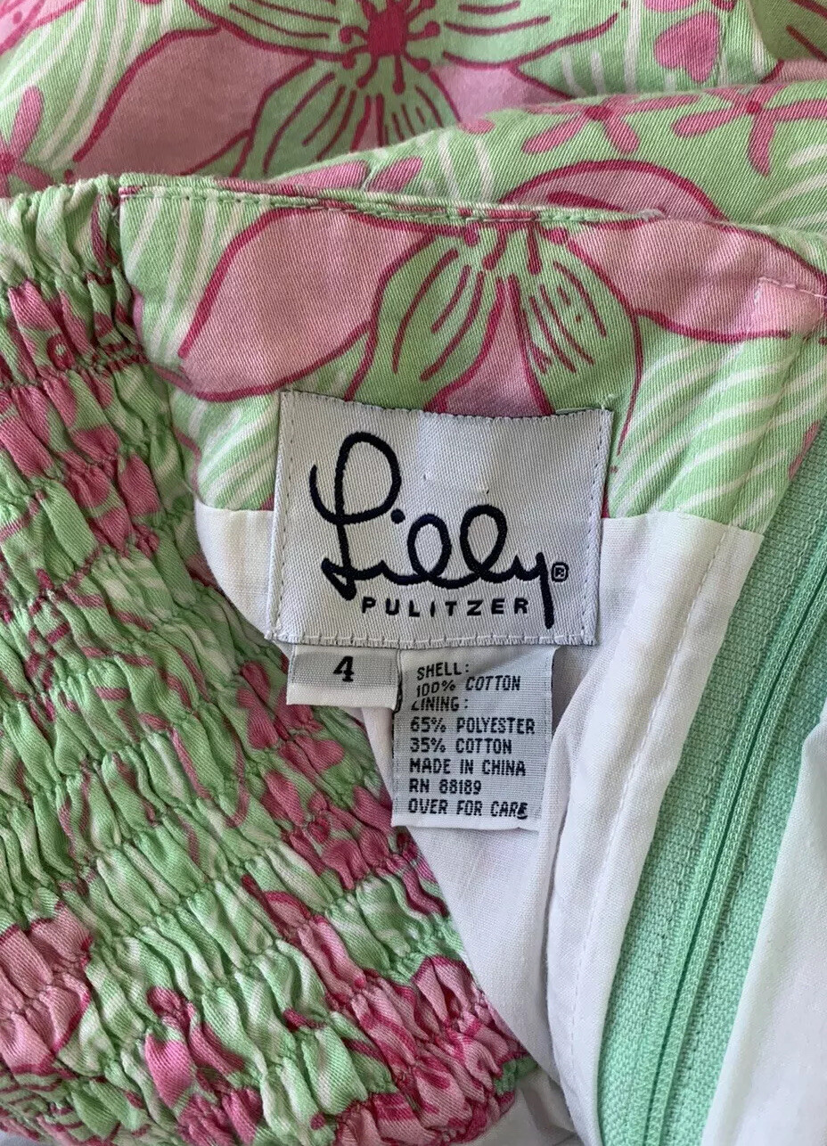 Lilly Pulitzer Very Rare Print vintage Strapless Embr… - Gem
