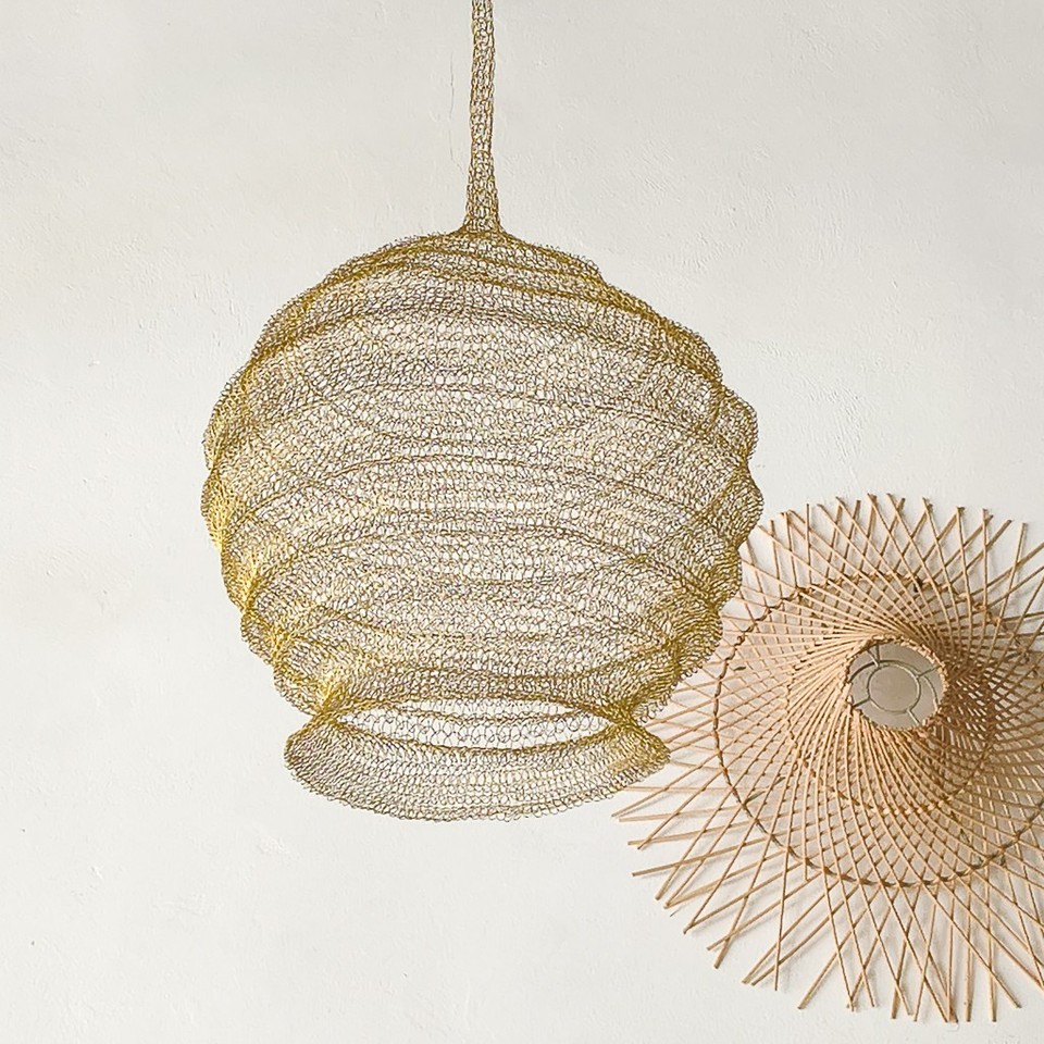 Brass Mesh Lamp shade, Brass Mesh Shade,Wire Mesh Pendant Lamp,ceiling ...
