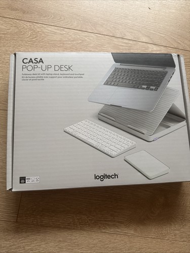 Logitech Casa Pop-Up Desk Kit Stand, Keyboard, Touchpad White | eBay