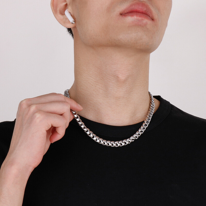 Silver Dragon Bone Chain Link Necklace For Mens High Quality Casting ...