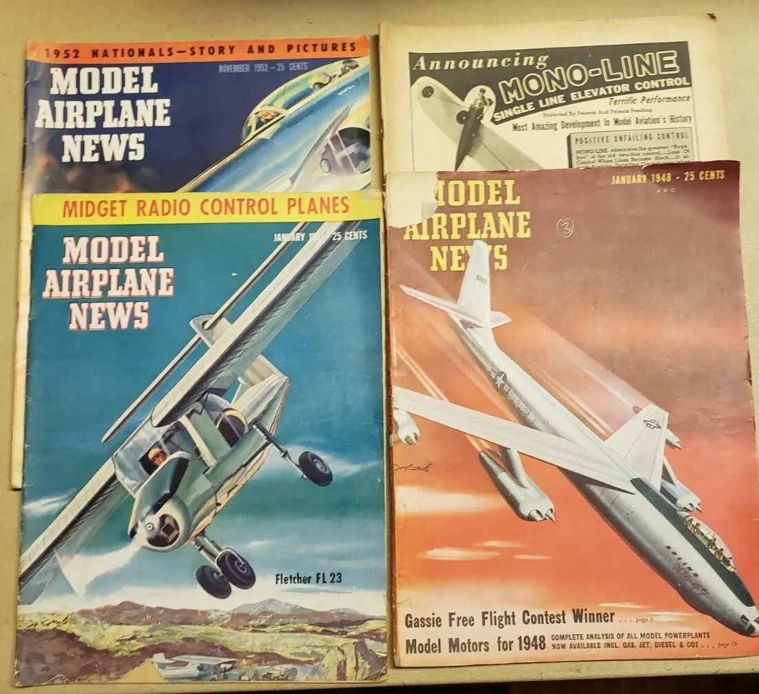 Vintage Lot of 4 Model Airplane News Magazines 1948 - 1952 Aviation ...