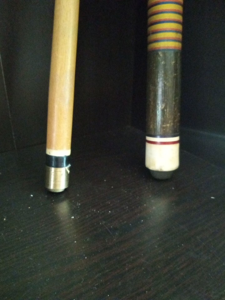 Vintage Pool Cue 57" 1/2" Total 2 Piece Pool Stick Black / Yellow | eBay