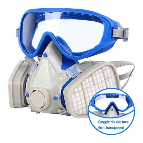 Full Face Respirator Gas Goggles For Painting Spraying Double Filter ...