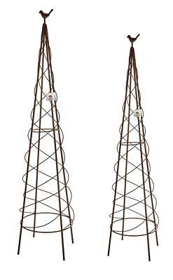 Metal Garden Plant Obelisks Planter Climbing Supports Frame Pyramids ...