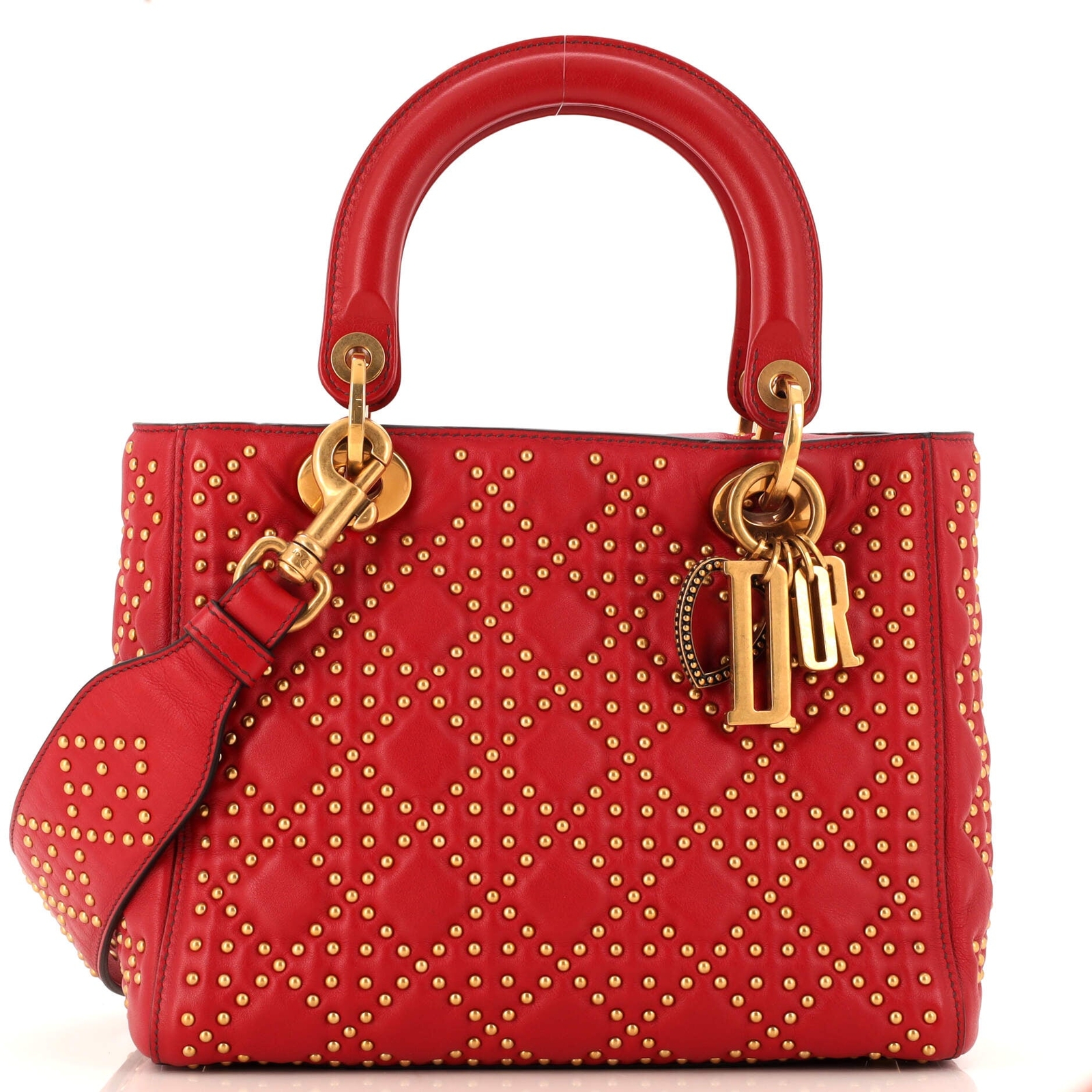 Christian Dior Supple Lady Dior Bag Cannage Studded L… - Gem