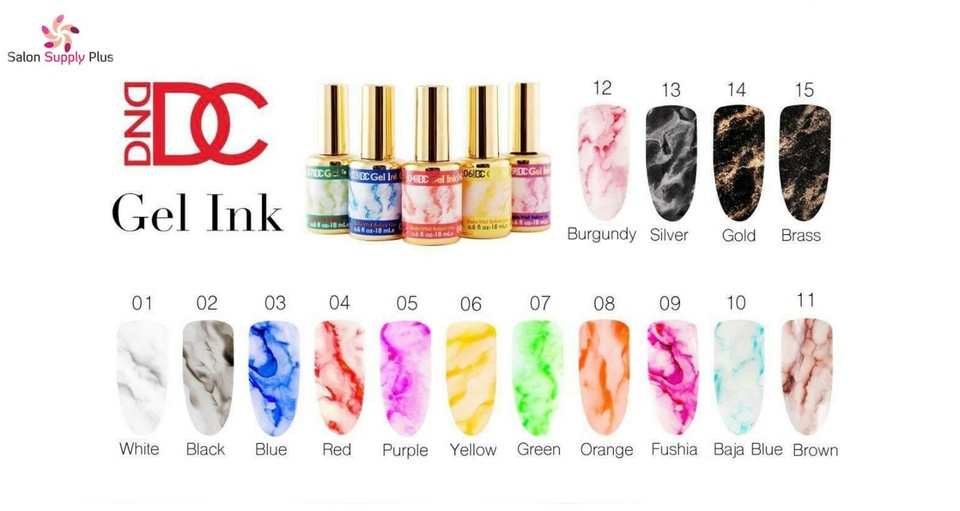 DND DC Gel Ink - Nail Art Marble Design - Made in USA - 12 Burgundy | eBay