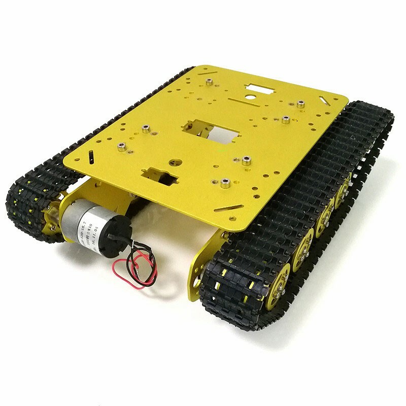 DIY Tank Tracked Chassis Metal Smart Robot Car + 12V 300RPM 37 Motors ...