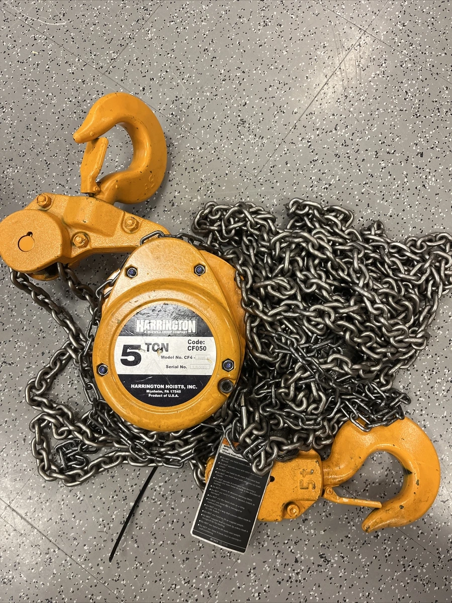 Harrington Manual Hand Chain Hoist Ton Capacity 20 Ft Max
