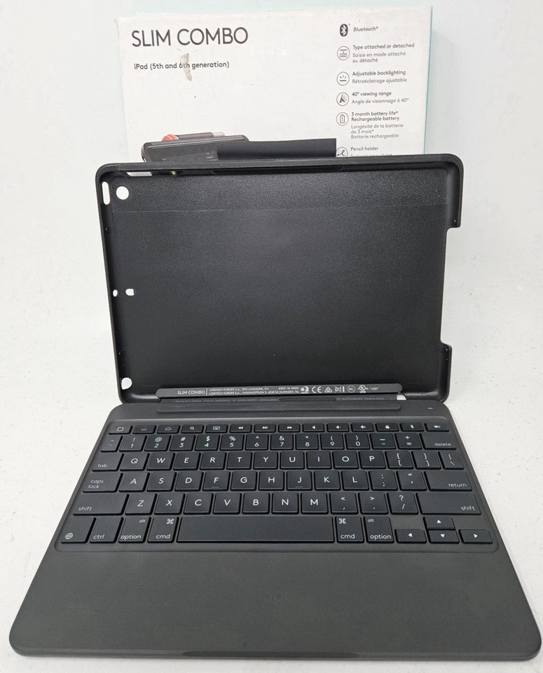 Logitech Slim Combo Backlit Keys Bluetooth Keyboard for iPad 6th & 5th ...