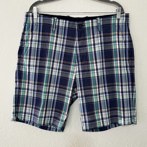 Tommy Bahama On Par Party Blue Plaid Flat Performance Front Shorts Men’s 36 x 9 | eBay