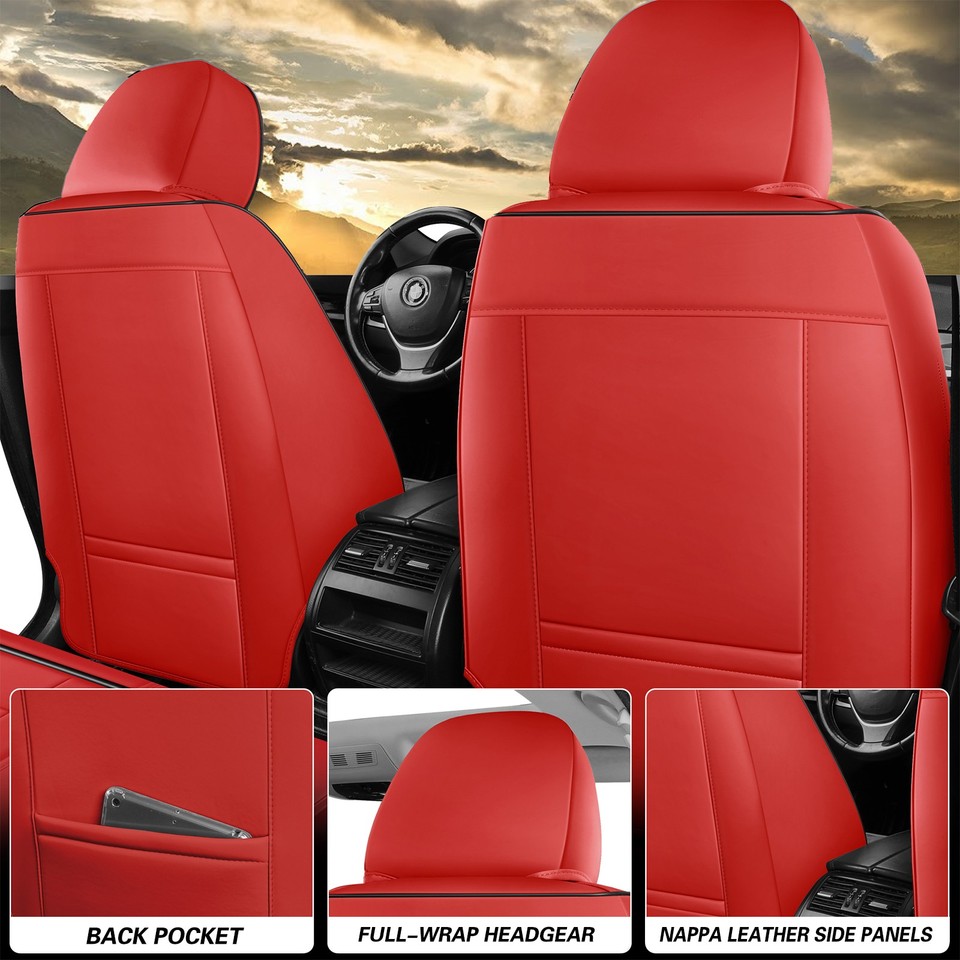 2026 Universal Deluxe Napa Leather Car Seat Covers Waterproof Full Set ...