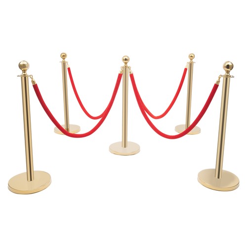 6 PCS Gold Stanchion Posts, Crowd Control Barriers, Stainless Steel ...