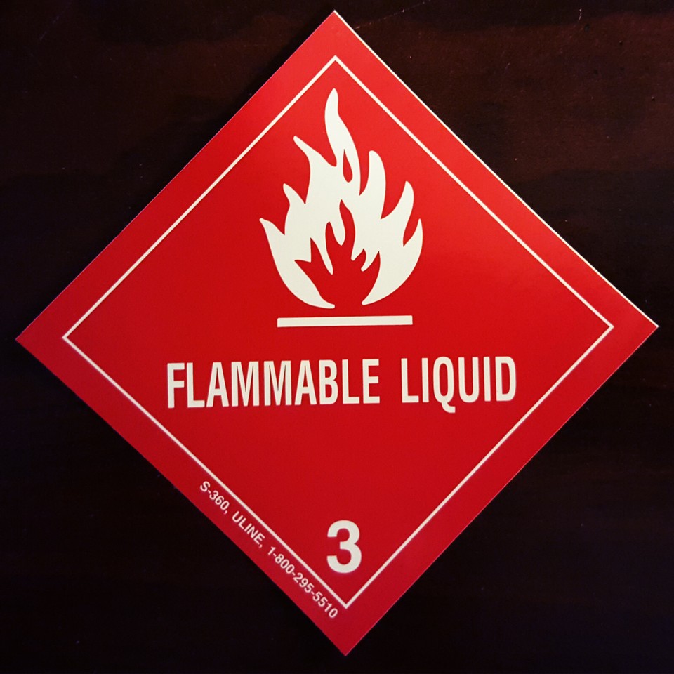 4" FLAMMABLE LIQUID Decal DOT Transportation Hazard Sticker Warning ...