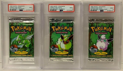 PSA 9 POKEMON JUNGLE 1ST FIRST EDITION BOOSTER PACK SET SCYTHER FLAREON ...