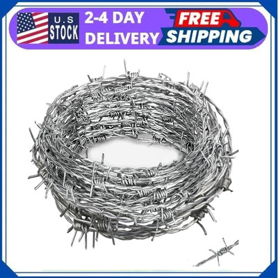 4 Point Barbed Wire 18 Gauge Real Barb Wire Roll 40 Feet Barbwire for ...
