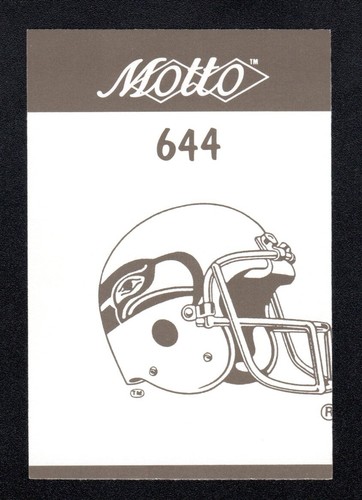 Seattle Seahawks Football Team Vintage 1987 Motto Game Trivia Card #644 ...