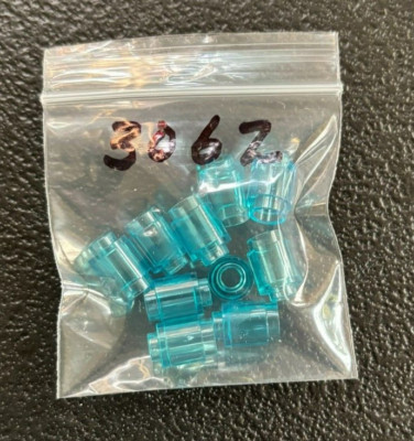 LEGO PN 3062 Round Brick w/open stud - Trans Light Blue - 10 Pcs - New ...