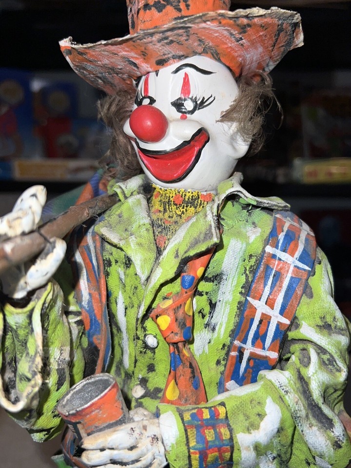 Vintage Paper Mache Clown - Scary Steven King IT Pennywise face horror ...
