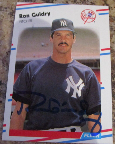 1988 FLEER # 207 RON GUIDRY AUTOGRAPHED BASEBALL CARD | eBay