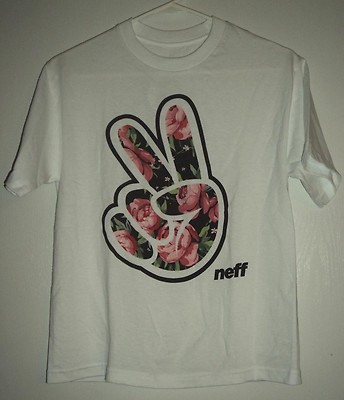 Neff Dreaming Floral Graphic White T-Shirt Medium Boys NEW! | eBay