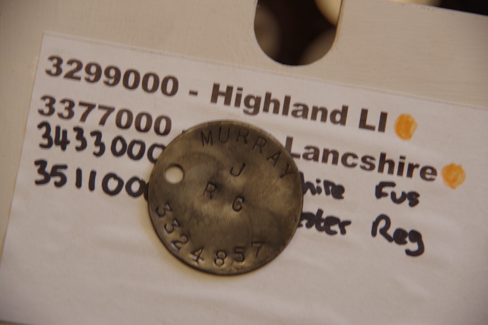 WW2 relic dogtag identity disc Highland Light Infantry HLI - MURRAY | eBay