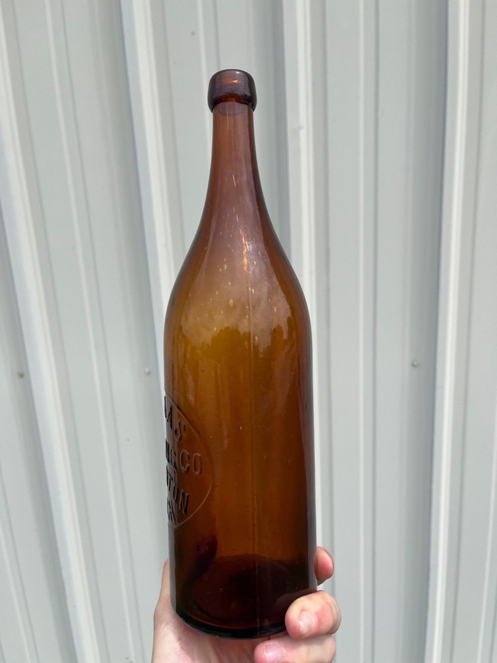 Pre-Pro 1890s A. Haas Brewing Houghton Michigan Amber Beer Bottle Blob ...