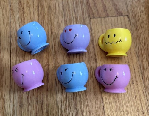 Smiley Face Toy Cup Mug Smileyworld Lot Mini Tiny Play Dishes Pastels ...