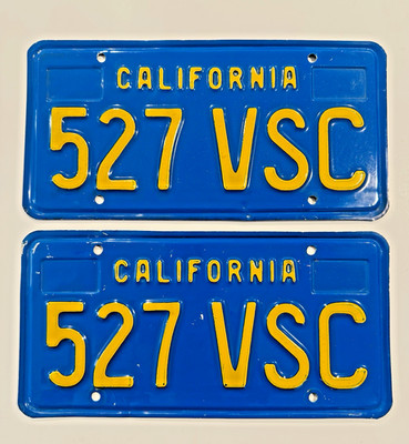 1970's California Blue License Plates 1970 - 1980 Classic car plates ...