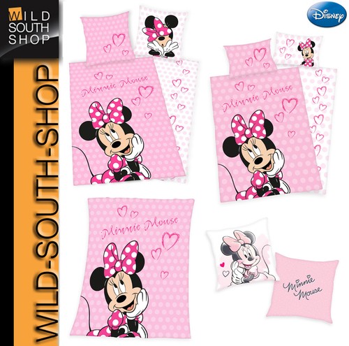 Disney Minnie Mouse Bettwäsche 100x135 cm oder 135x200 cm oder Flanell ...