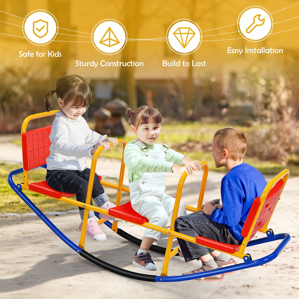 Costway Kids Teeter Totter Outdoor Teeter Totter Gift for Children Boys ...