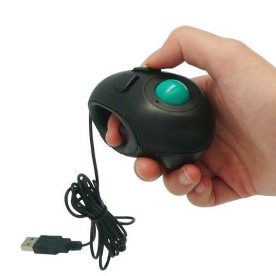 USB Wired Trackball Mouse Portable PC Laptop Finger Hand Held Computer ...
