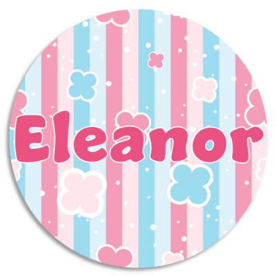 Eleanor - Circle Sticker Decal 3 Inch - Name Tag Water Bottle School ...