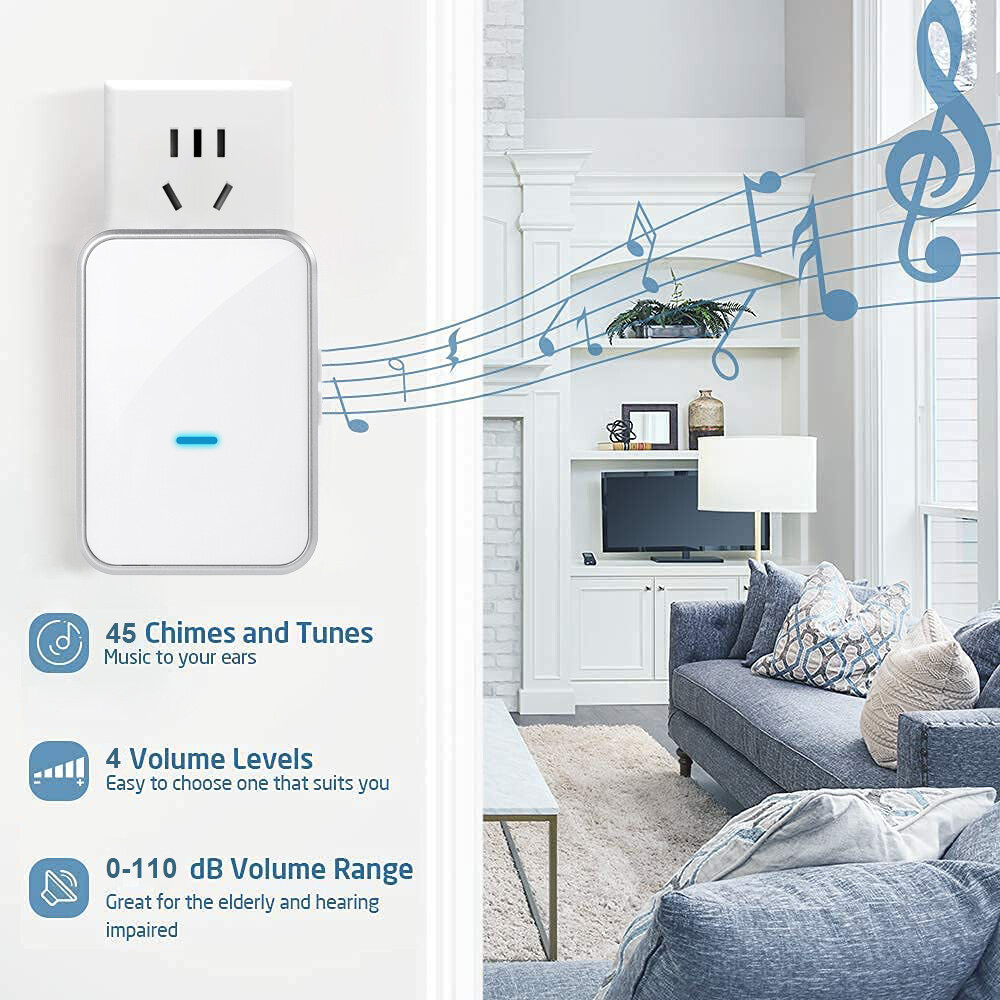 Extra Loud Doorbell Chime with Self-Power Smart Tech 2 Receivers & 1 Push Button | eBay