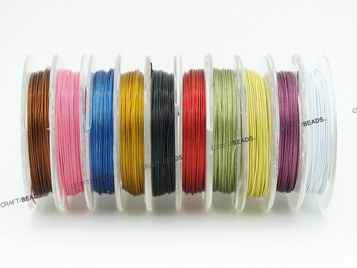 0.38mm Tiger Tail Nylon Coated Steel Beading Wire 27 Gauge - Assorted ...