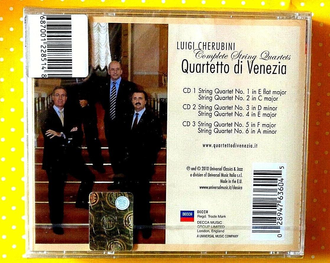CHERUBINI - COMPLETE STRING QUARTETS - QUARTETTO DI VENEZIA - 3 CD 2003 ...