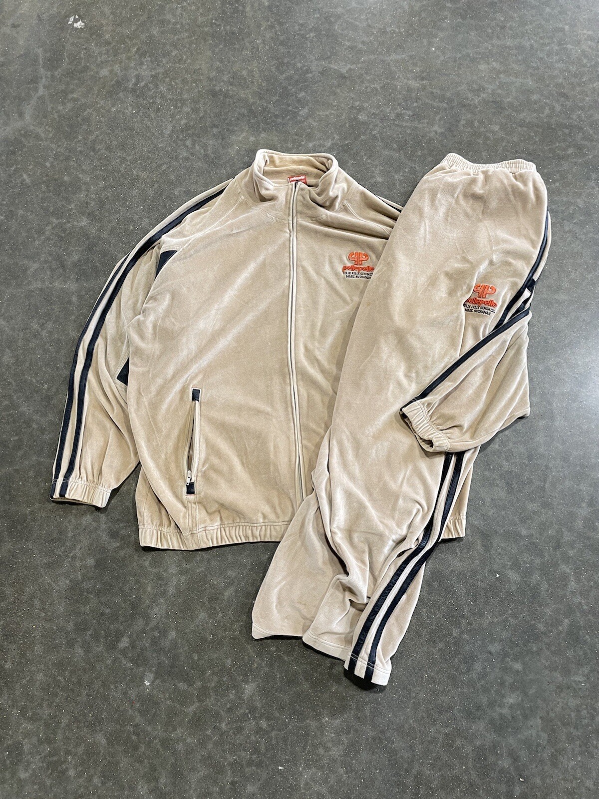 Vintage PELLE PELLE Track Suit Jacket Pants Set Velou… - Gem
