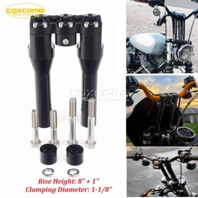 1-1/8" Handlebar Riser Mounts 8"+1" Riser Kit For Harley Sportster ...