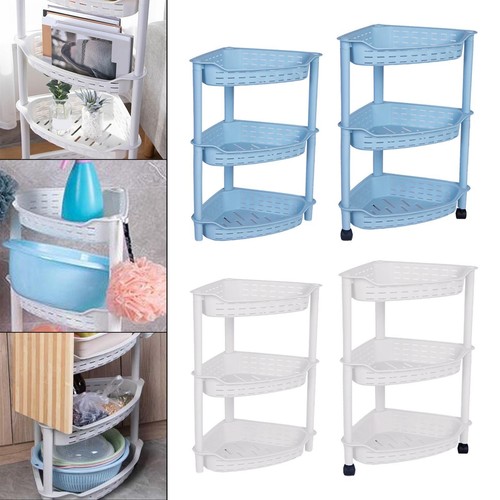 Triangle Bathroom Storage Rack 3 Layer Corner Shelf Free Standing ...