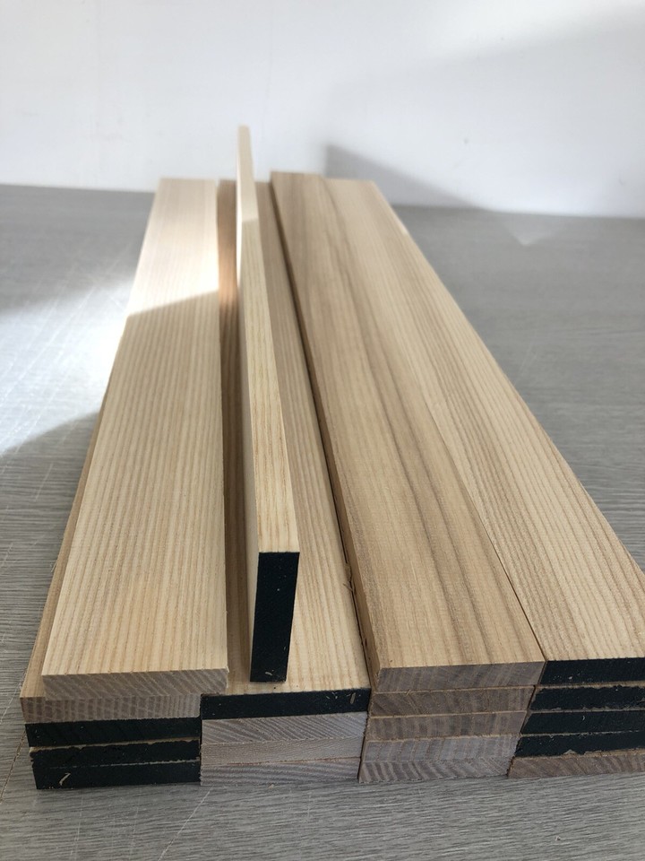 Ash TImber - Natural Wood- Offcuts - Hardwood 20 Pieces 48mm X 10mm X ...