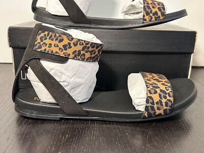 Mia Lydia Leopard Print Ankle Strap Sandals Shoes Black/Brown Womans ...