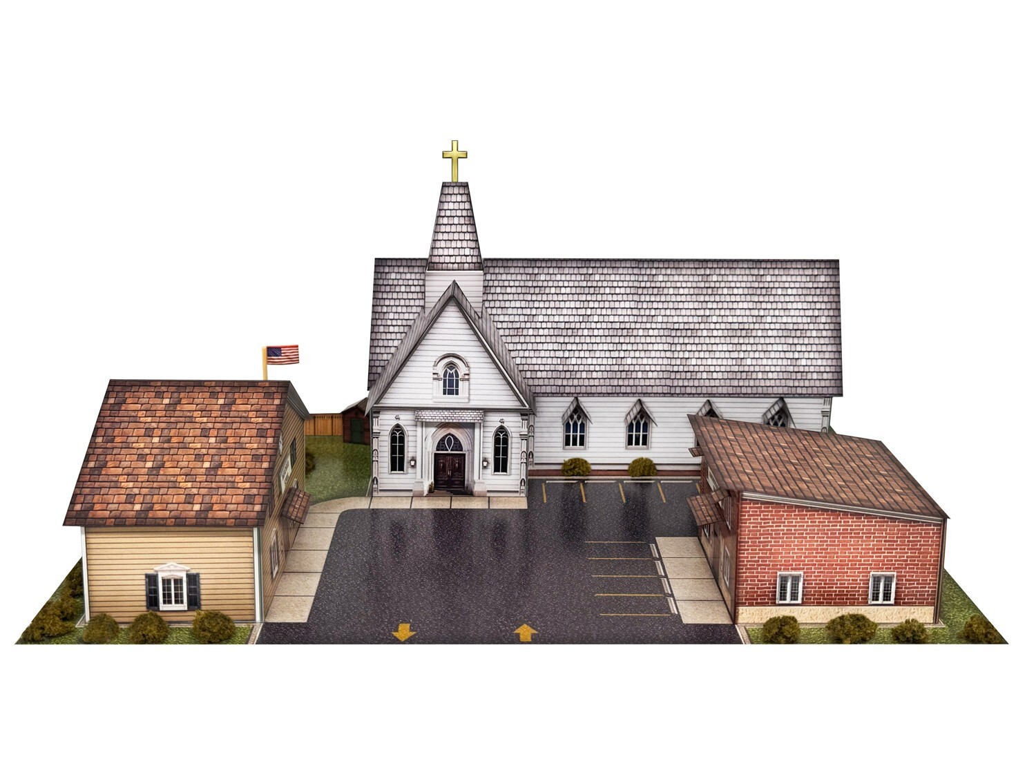 N Scale Building Kit Scale Church and School Model Kit, Fits Micro ...