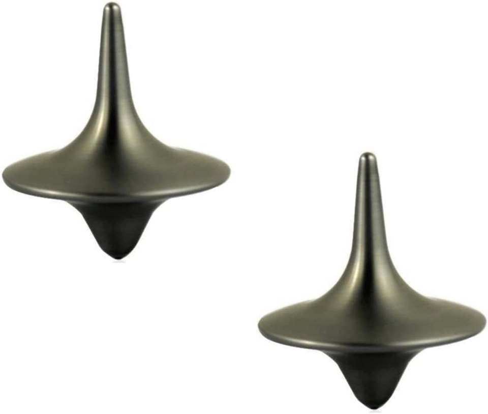 2Pcs Silver Accurate Spinning Top,Forever Spin,Portable Precision Metal ...