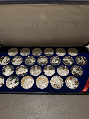 endangered wildlife Commermative Coin Collection 25 Coins $25 Each .925 ...