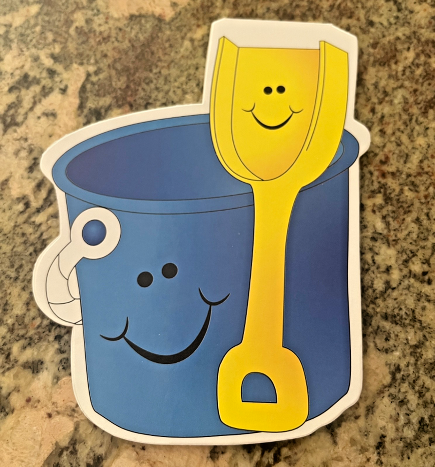 NEW Vintage Beach Pail & Shovel Party Invitations Unused Blue Yellow ...